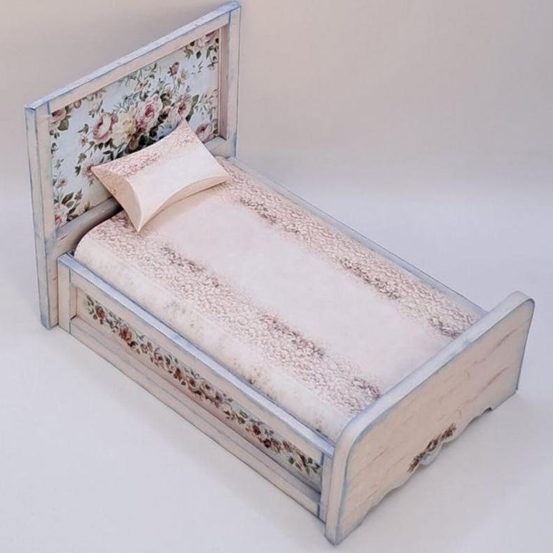 Miniature Bed Template 1:12 Scale, Printable Dollhouse Furniture PDF ...