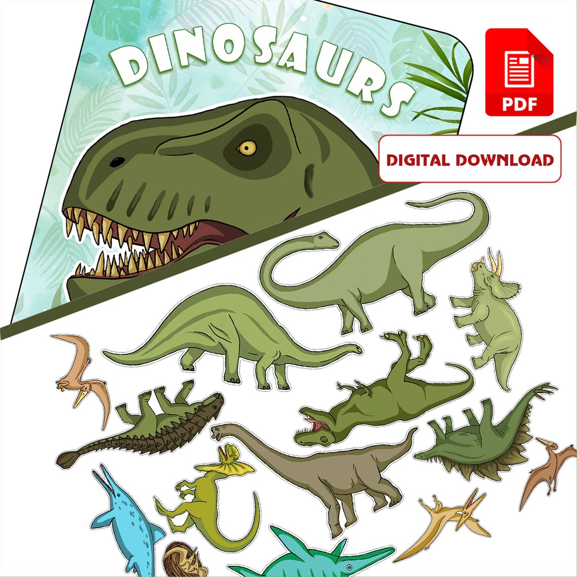 Printable DIY. Paper Dinosaurs. Dinosaurs Game Book. Quiet Book. DIY ...