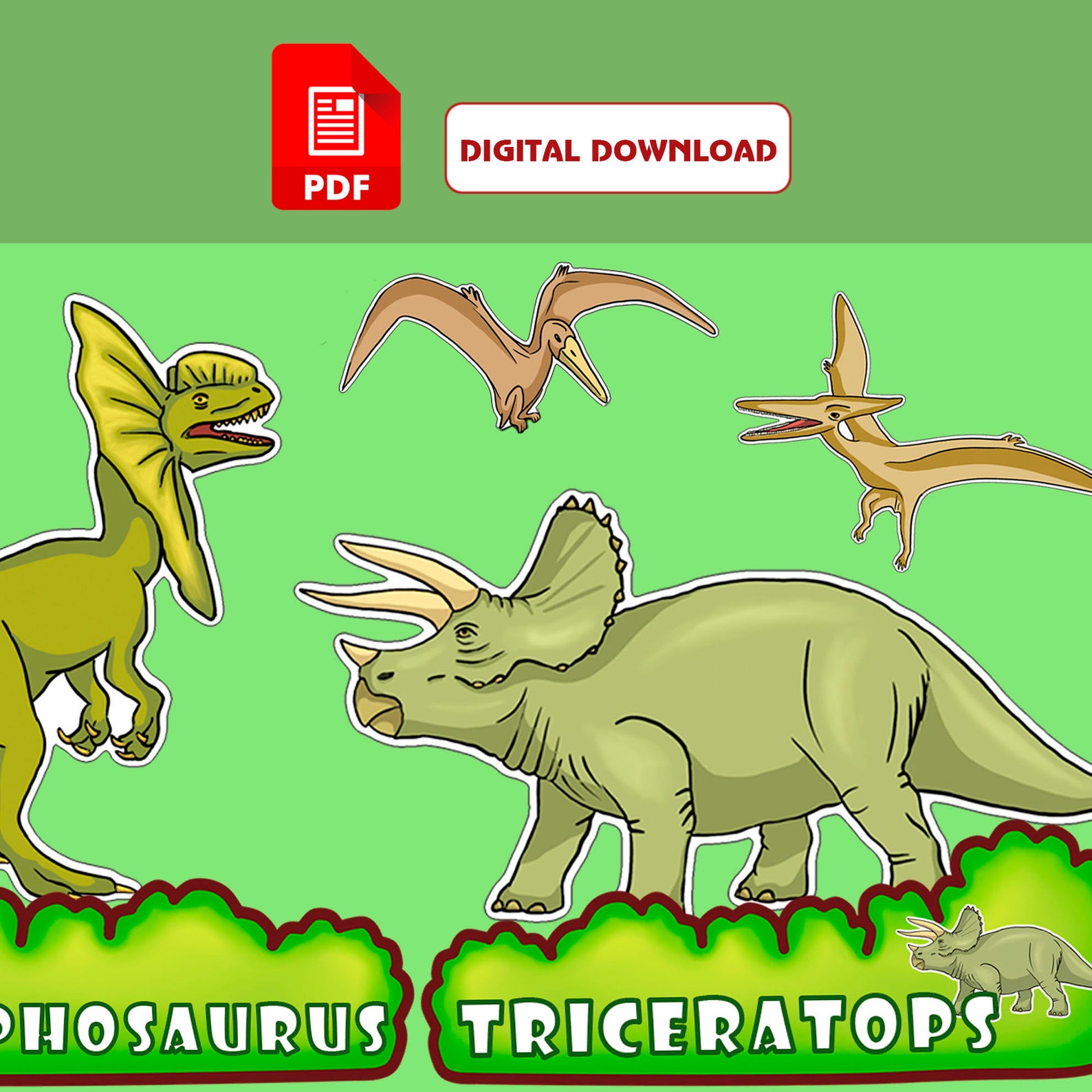 Paper Dinosaurs Play Set – Printable DIY Craft Activity | Paper Toy ...