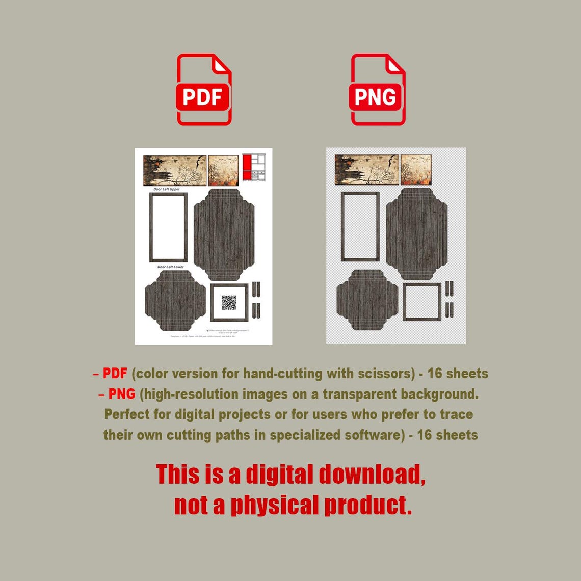 Halloween Miniature Paper Kitchen Set – DIY Printable Furniture Craft ...