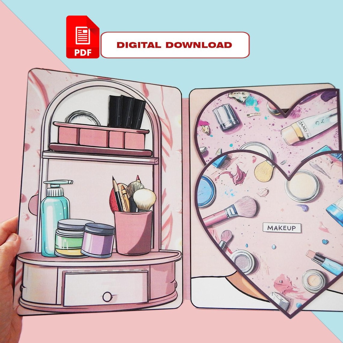 Makeup Paper Doll. Paper Cosmetics Quiet Book. DIY Project. Templates ...