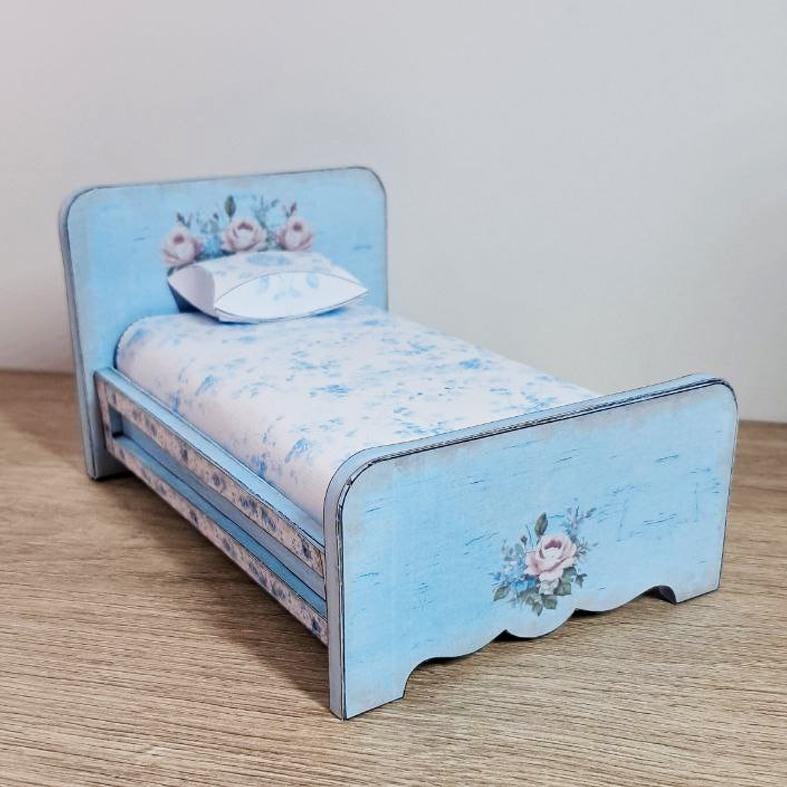 Printable Miniature Bed Template – DIY Paper Furniture for Dollhouses ...