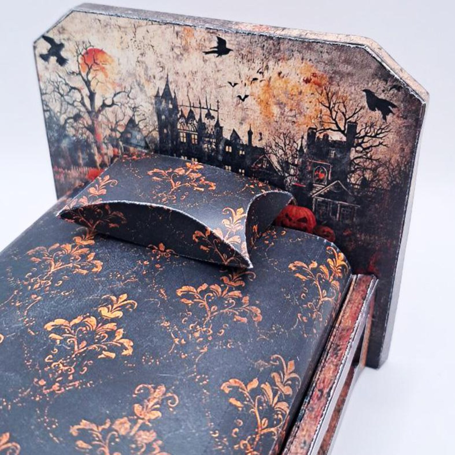 Halloween Miniature Bed Template – DIY Printable Dollhouse Furniture ...