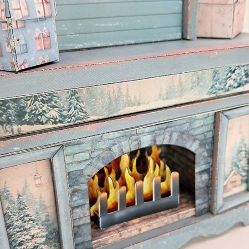 Christmas Paper Fireplace – DIY Miniature Furniture Craft | Printable ...