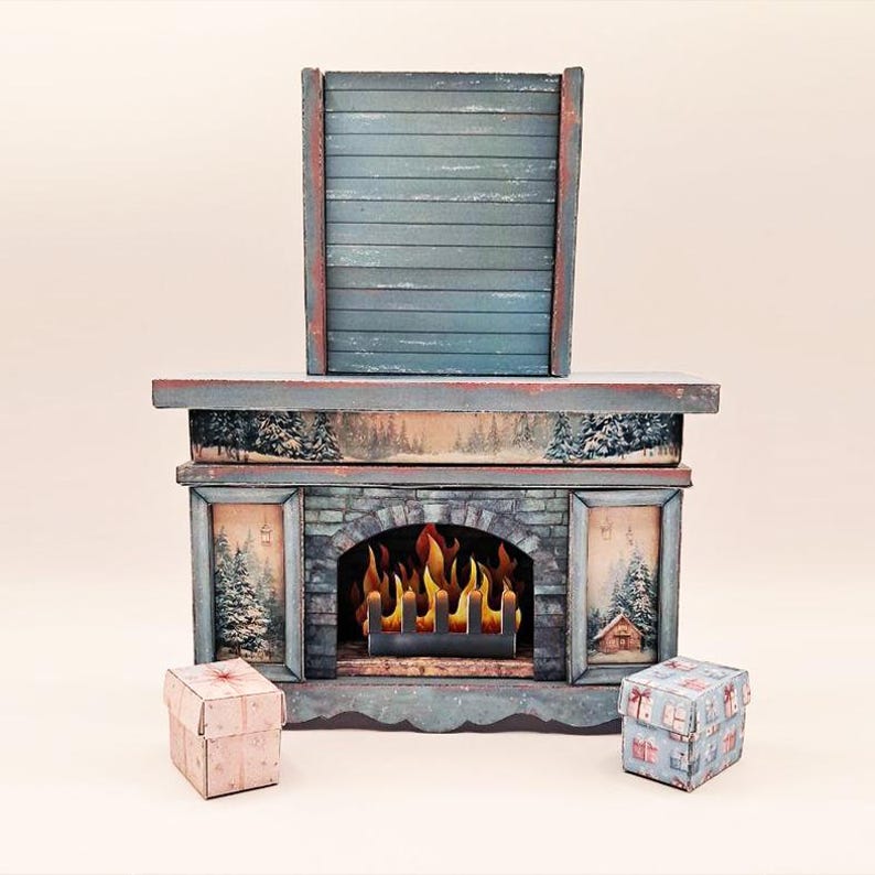 Christmas Paper Fireplace – DIY Miniature Furniture Craft | Printable ...