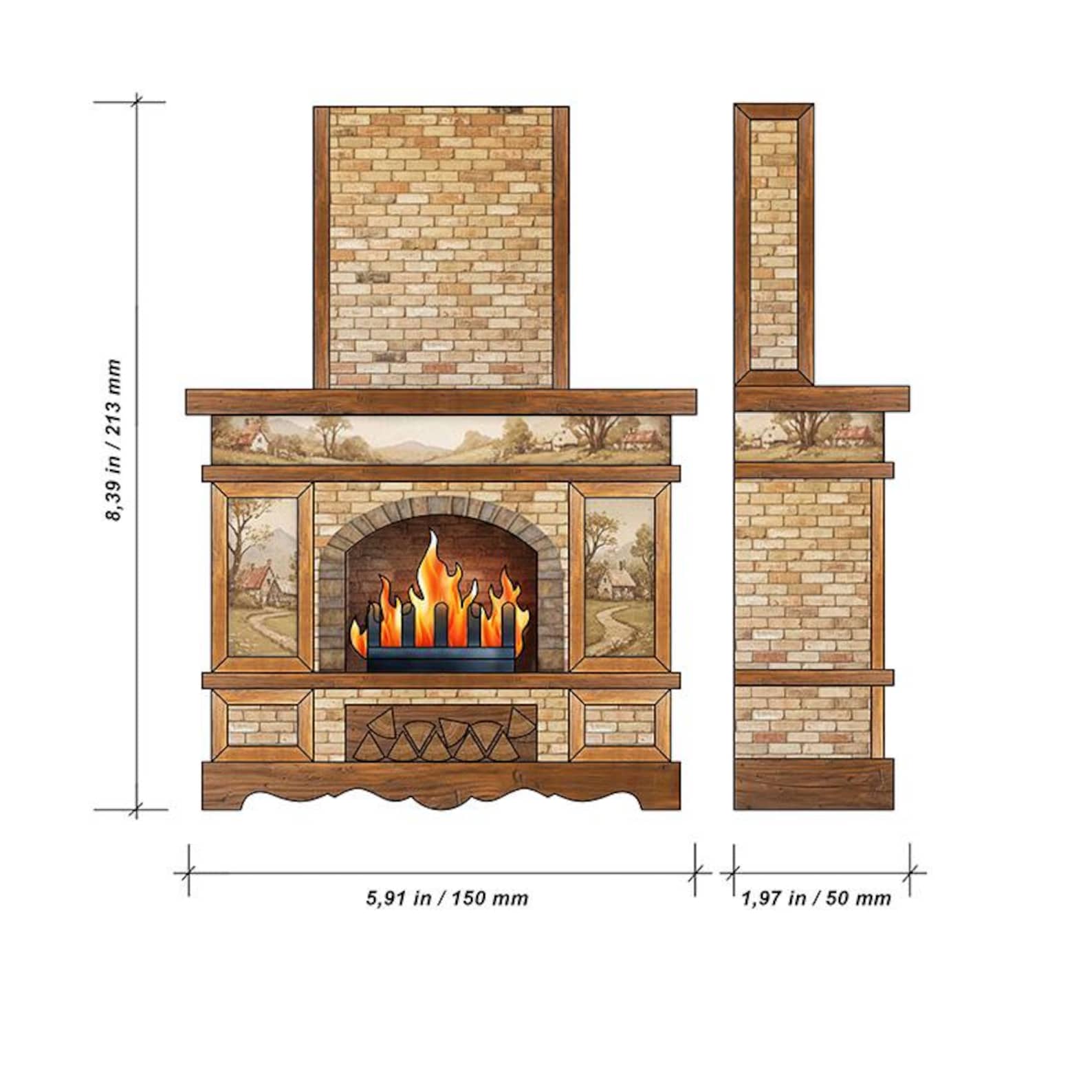 DIY Paper Fireplace – 3D Printable Templates for Crafting a Decorative ...