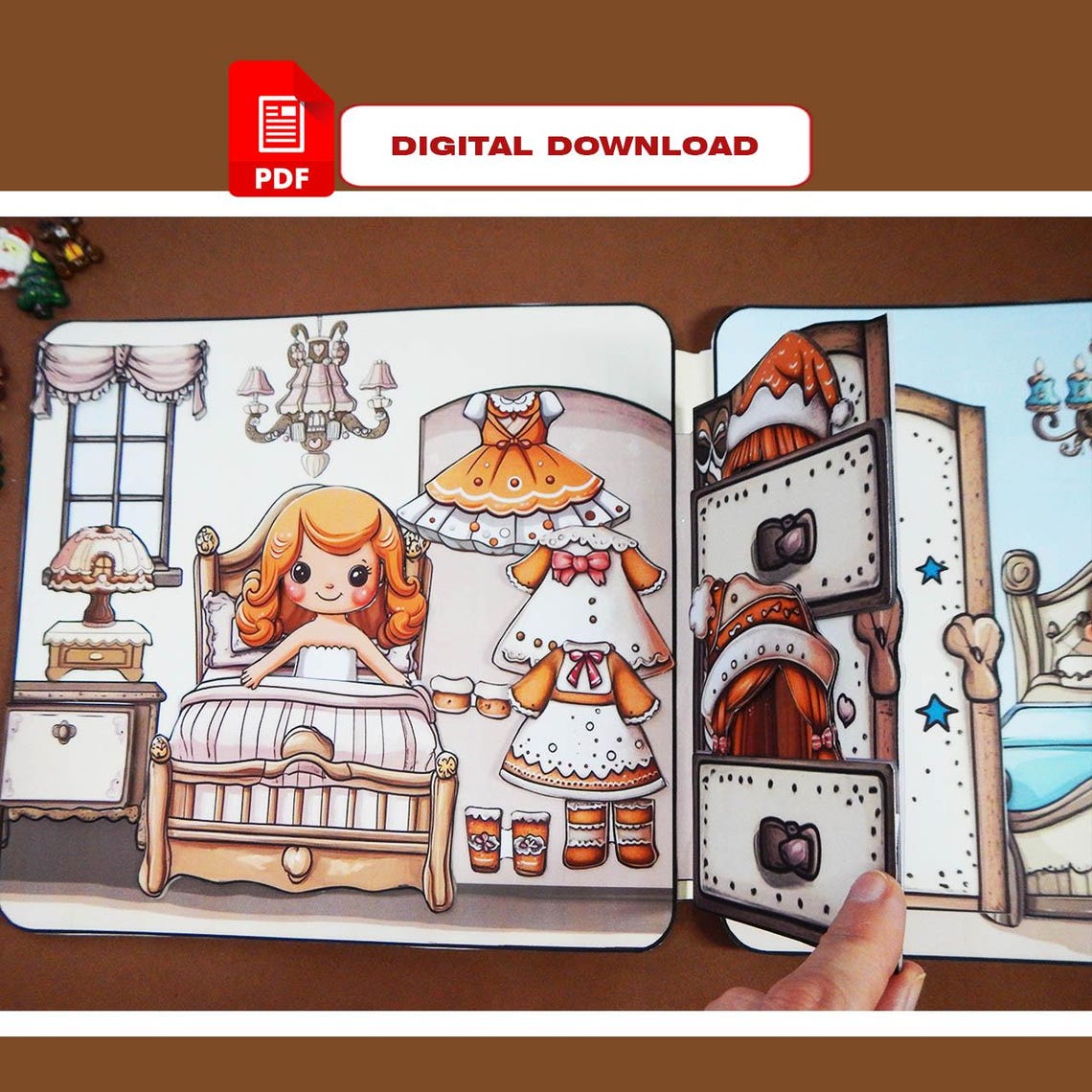 Gingerbread Paper Doll House: Printable Holiday Craft for Kids (digital ...