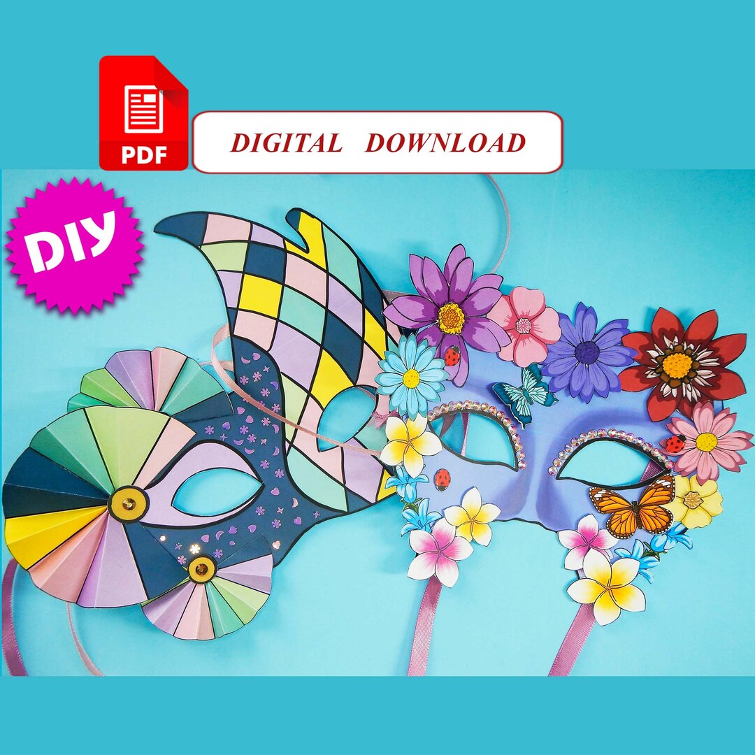 Printable Template DIY. Paper Masks. Masks for Decoration. - Etsy