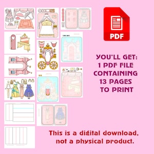 Paper Princess Dresses. Paper Doll House. Quiet Book. DIY Activity Busy ...