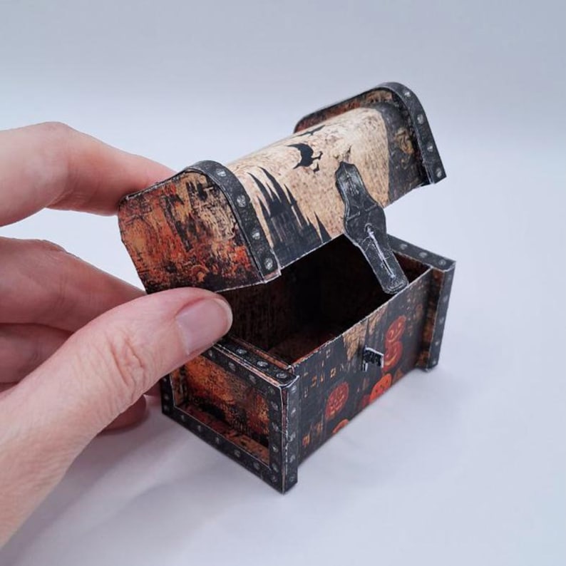 Halloween Dollhouse Miniature Chest Template | Paper Furniture - PDF ...