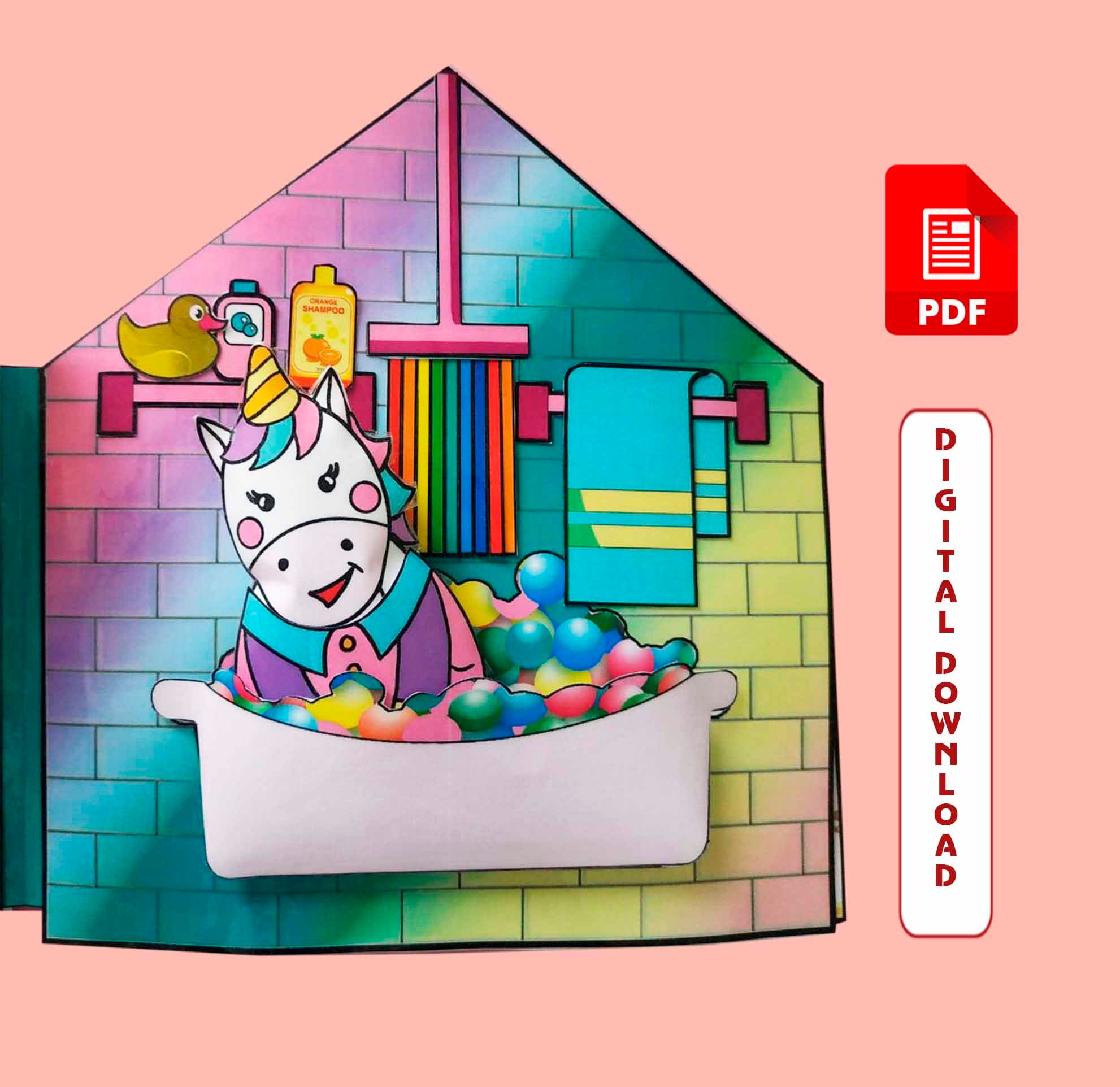 Paper Soft Unicorn. Paper Unicorn House. Quiet Book. Cut Out Paper ...