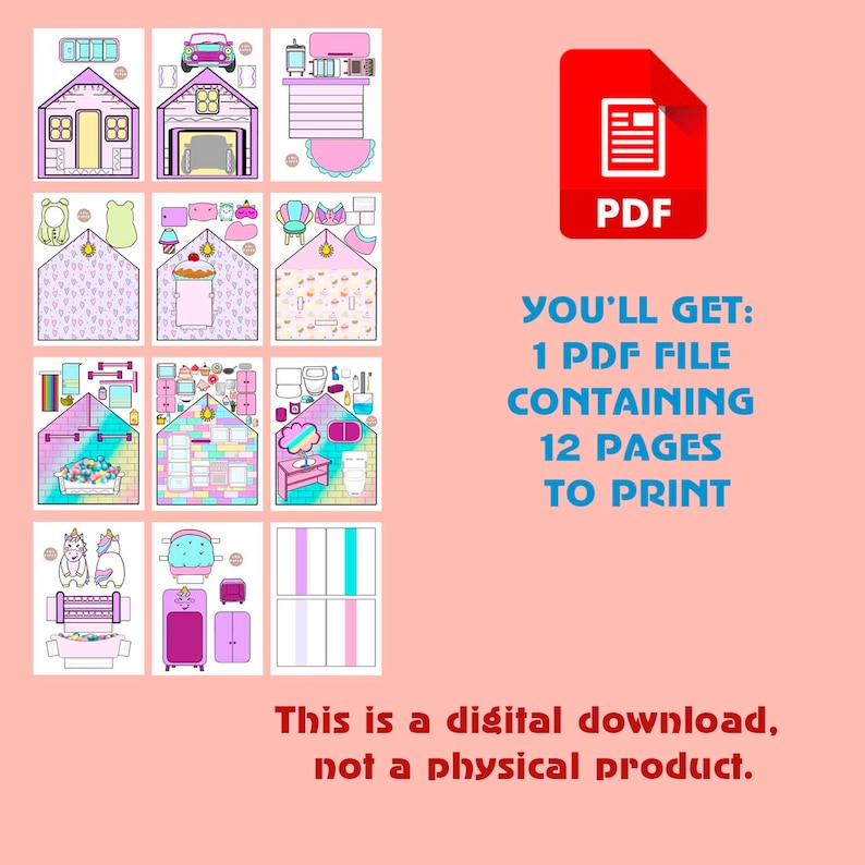 Paper Soft Unicorn. Paper Unicorn House. Quiet Book. Cut Out Paper ...