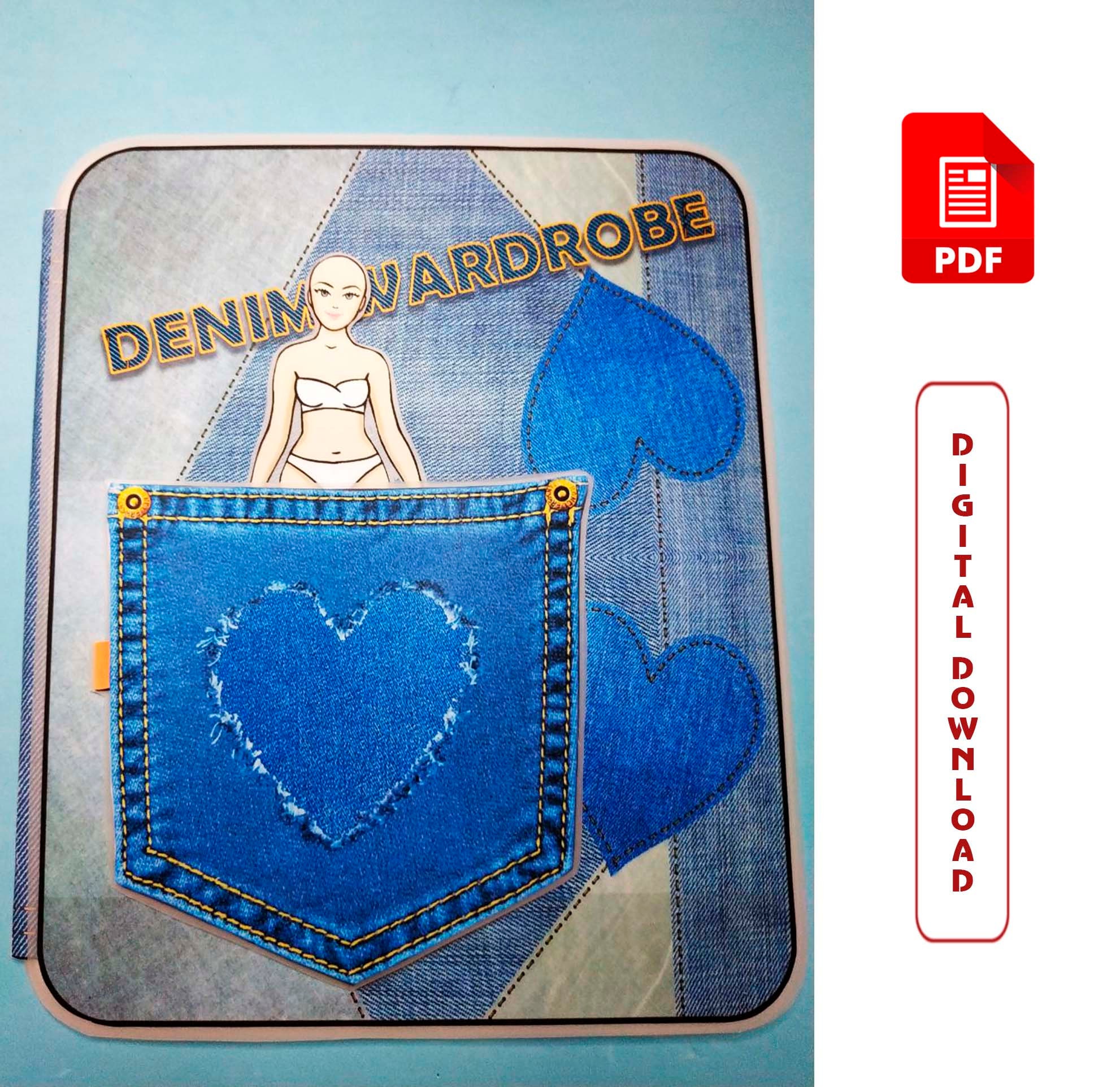 Denim Paper Wardrobe. Doll Paper Dress Up. Busy Book. Quiet Book. Cut ...