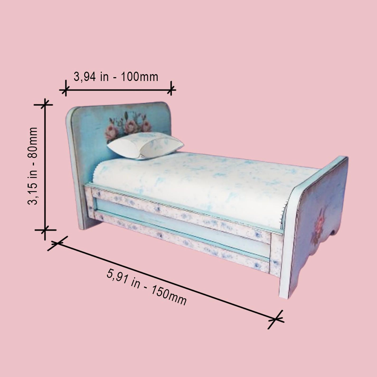 Printable Miniature Bed Template – DIY Paper Furniture for Dollhouses ...