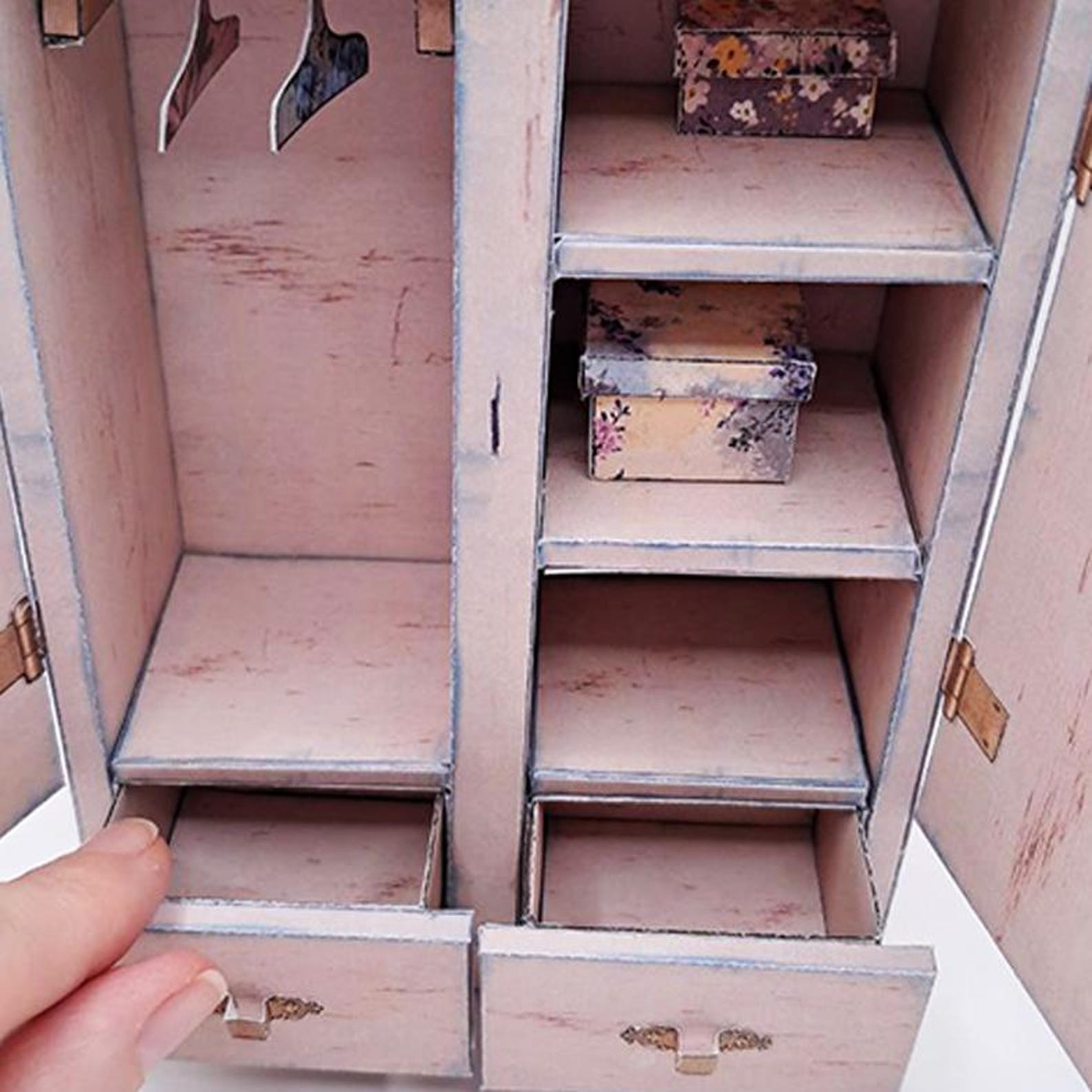 DIY 3D Wardrobe Template, Dollhouse Closet, Papercraft Furniture ...
