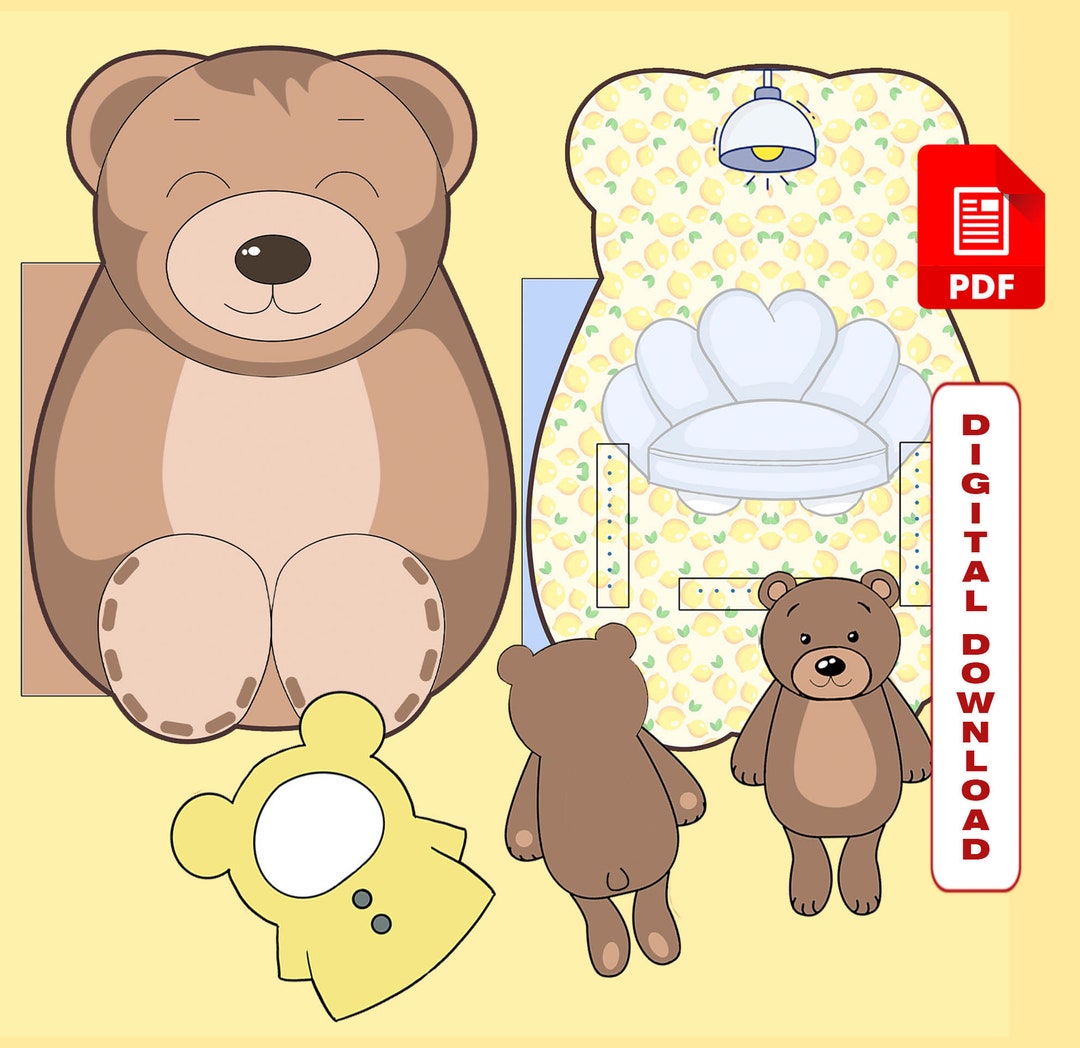 Printable Paper Bear Quiet Book: DIY Animal Activity (PDF Templates) - Etsy