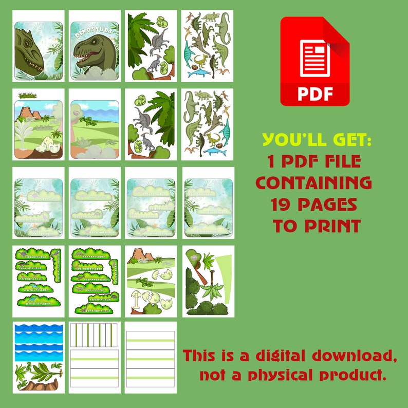 Printable DIY. Paper Dinosaurs. Dinosaurs Game Book. Quiet Book. DIY ...