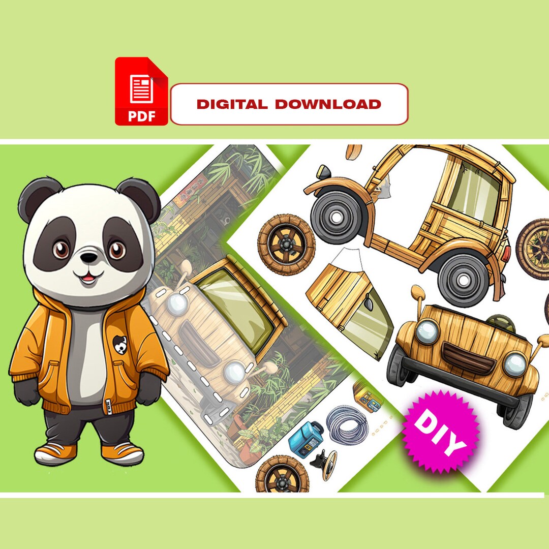 Paper Panda. Quiet Book. Template. Tutorial Craft DIY. Paper Animals ...