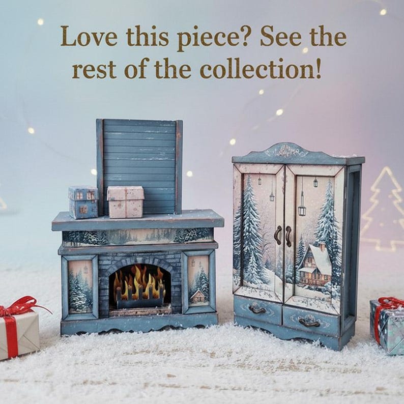 3D Paper Winter Wardrobe | DIY Miniature Furniture Template | Vintage ...