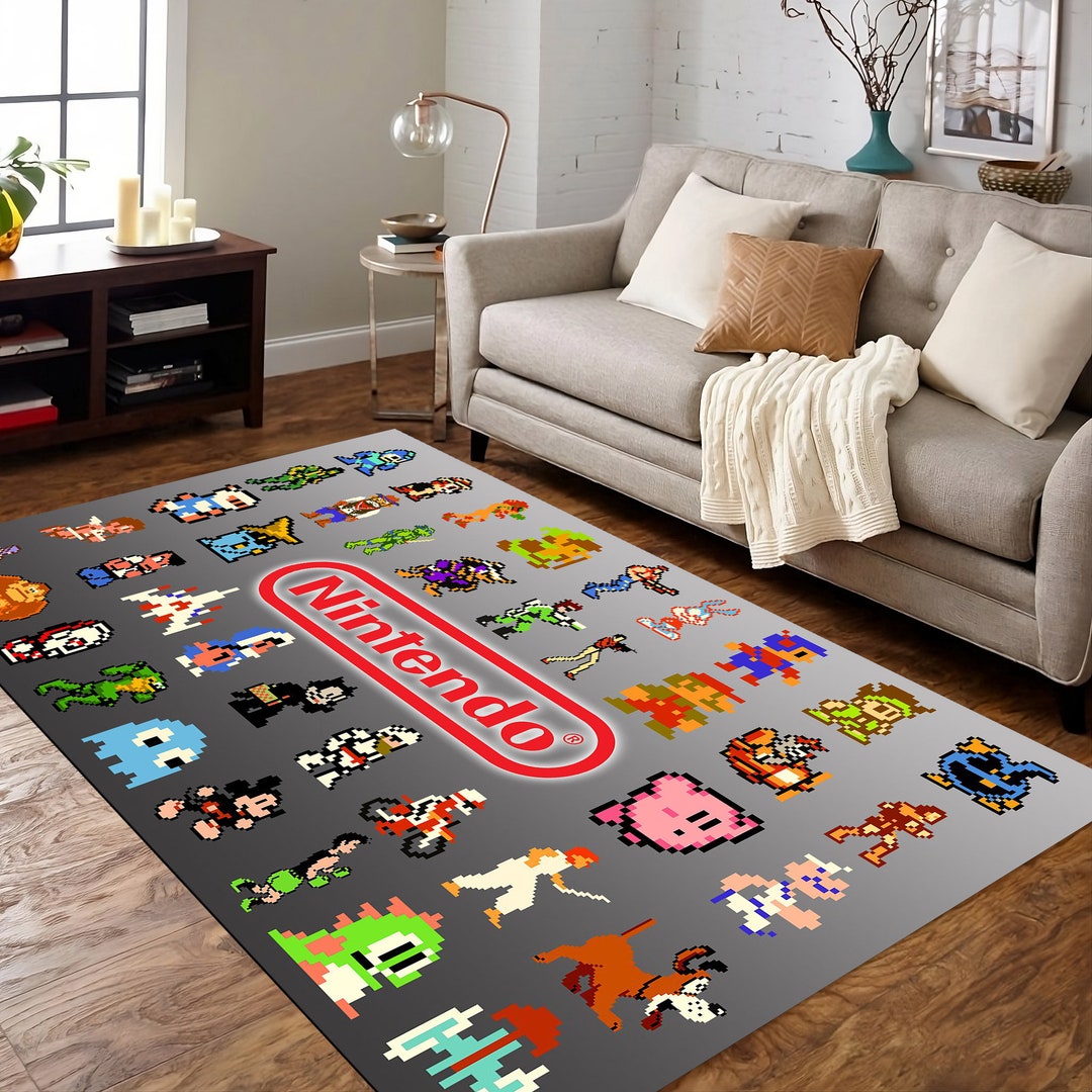 Nintendo Retro Video Game Pattern Rug Gamer Rug Customized - Etsy