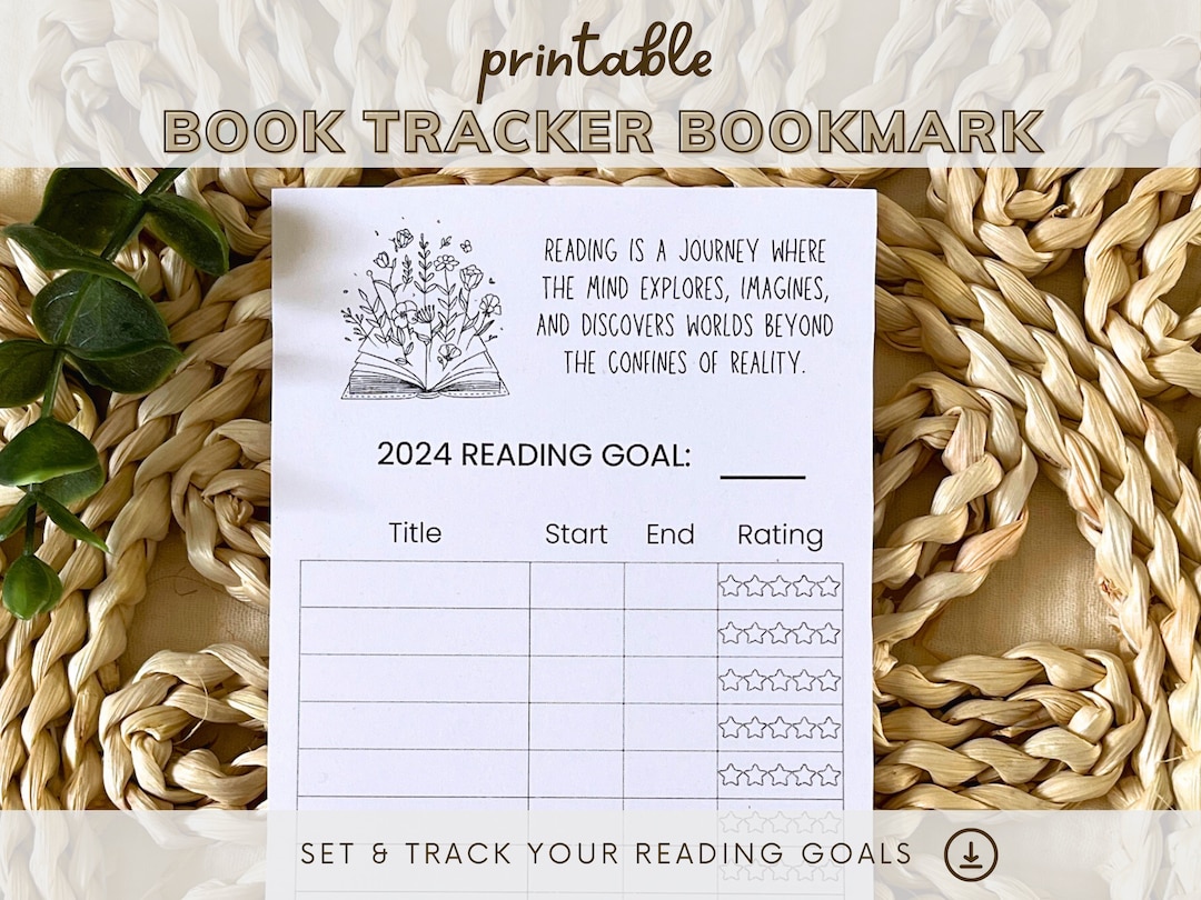 Book Tracker Bookmark Printable, Reading Goal Bookmark, Yearly Reading ...