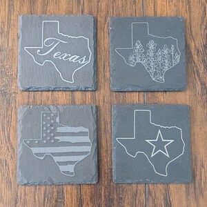 Texas Slate Coaster Set - Etsy