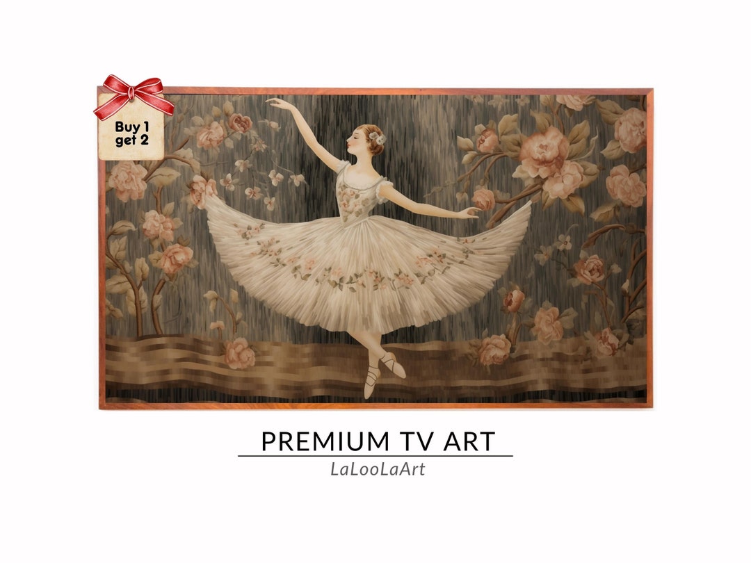 Ballerina Frame TV Art Tapestry Samsung Frame Tv Art Textured Spring ...