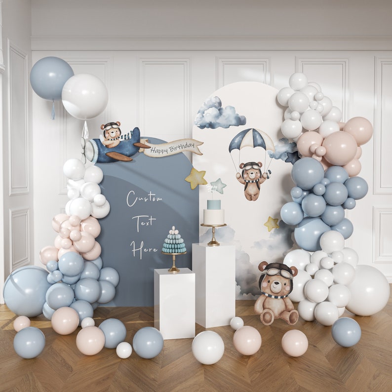 Bear Theme Custom Kids' Birthday Party Backdrops Decor Kit With a ...