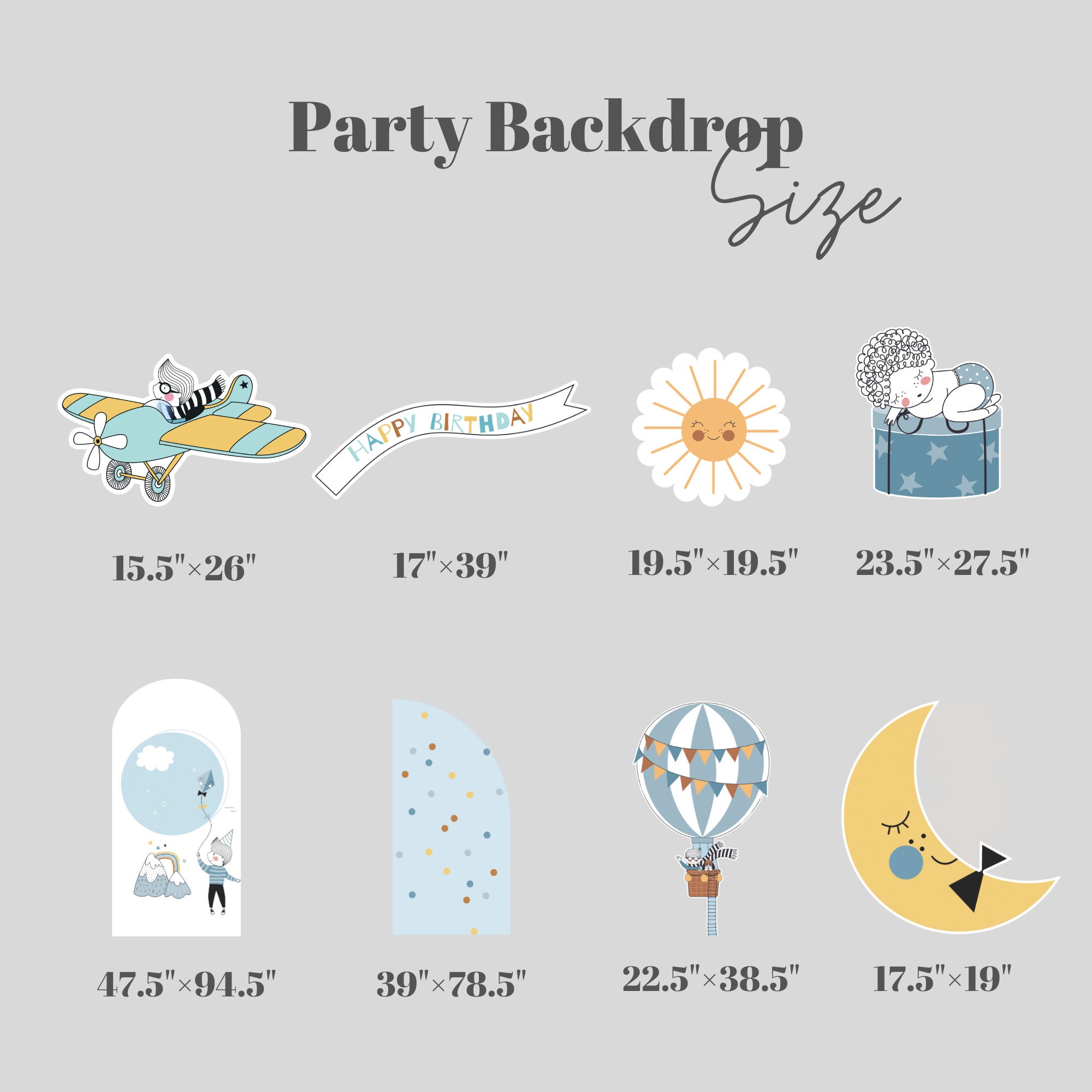 Travel Theme Kid's Birthday Party Baby Shower Backdrops Set With a ...