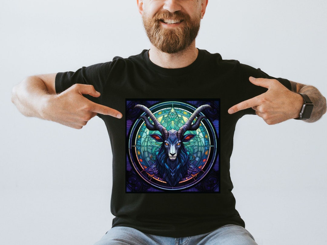Baphomet Stained Glass T-shirt, Devil Teeshirt, Occult Demon Tee, Gift ...