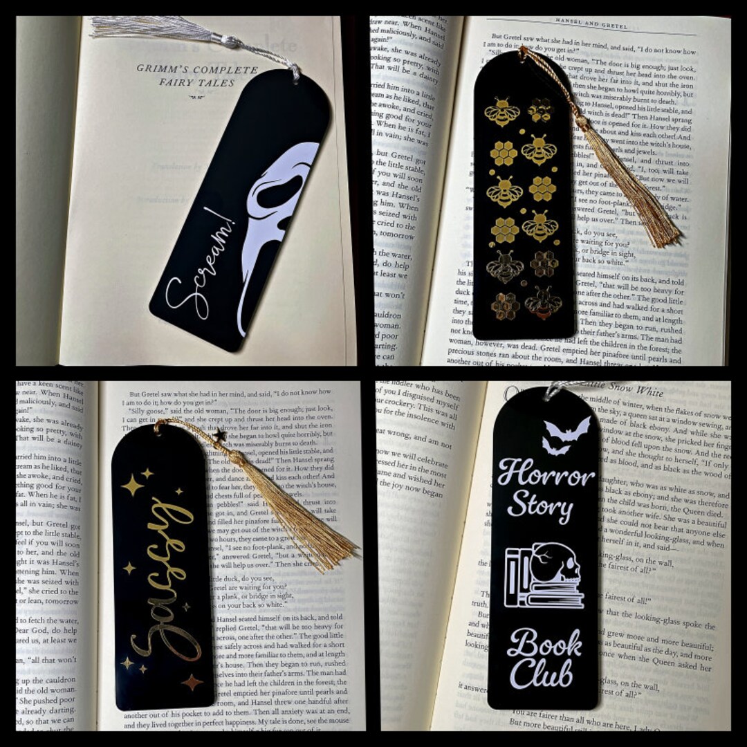 2 X Acrylic Bookmarks With Vinyl Design and Tassel - Buy 2 and SAVE ...