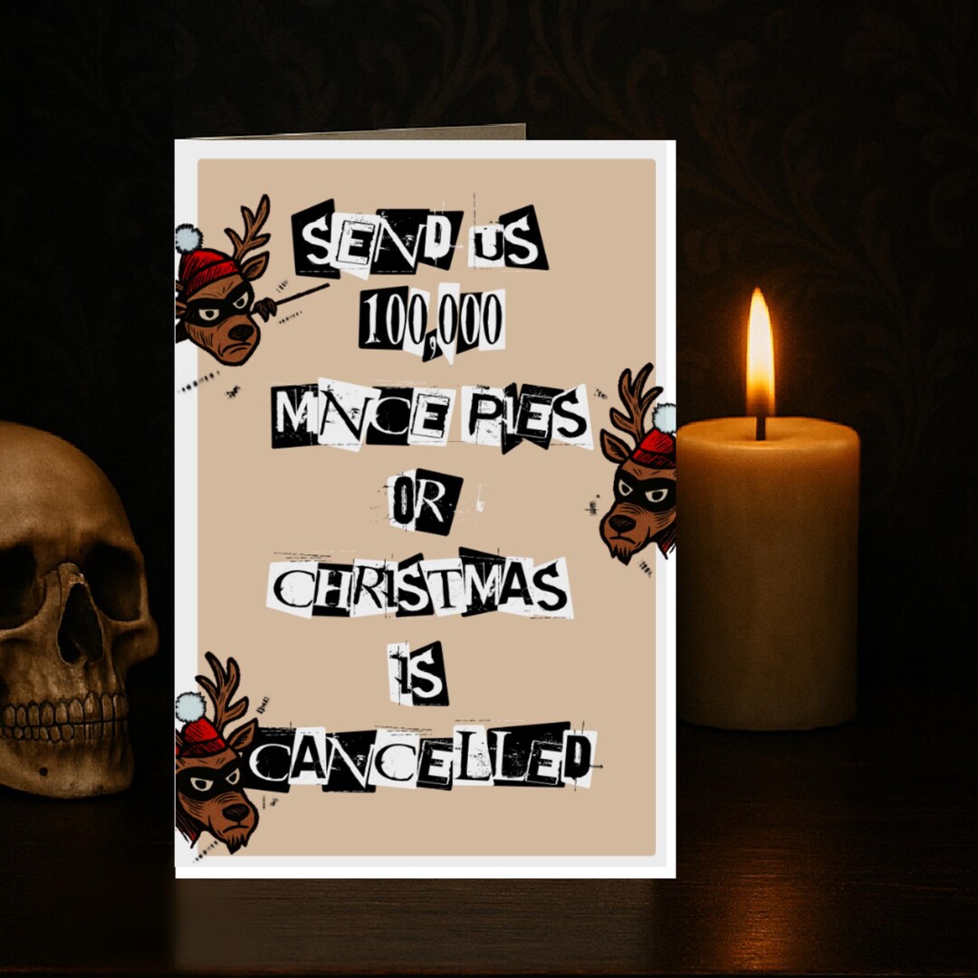 Funny Christmas Card, Reindeer Ransom, Dark Humour Holiday Card - Etsy