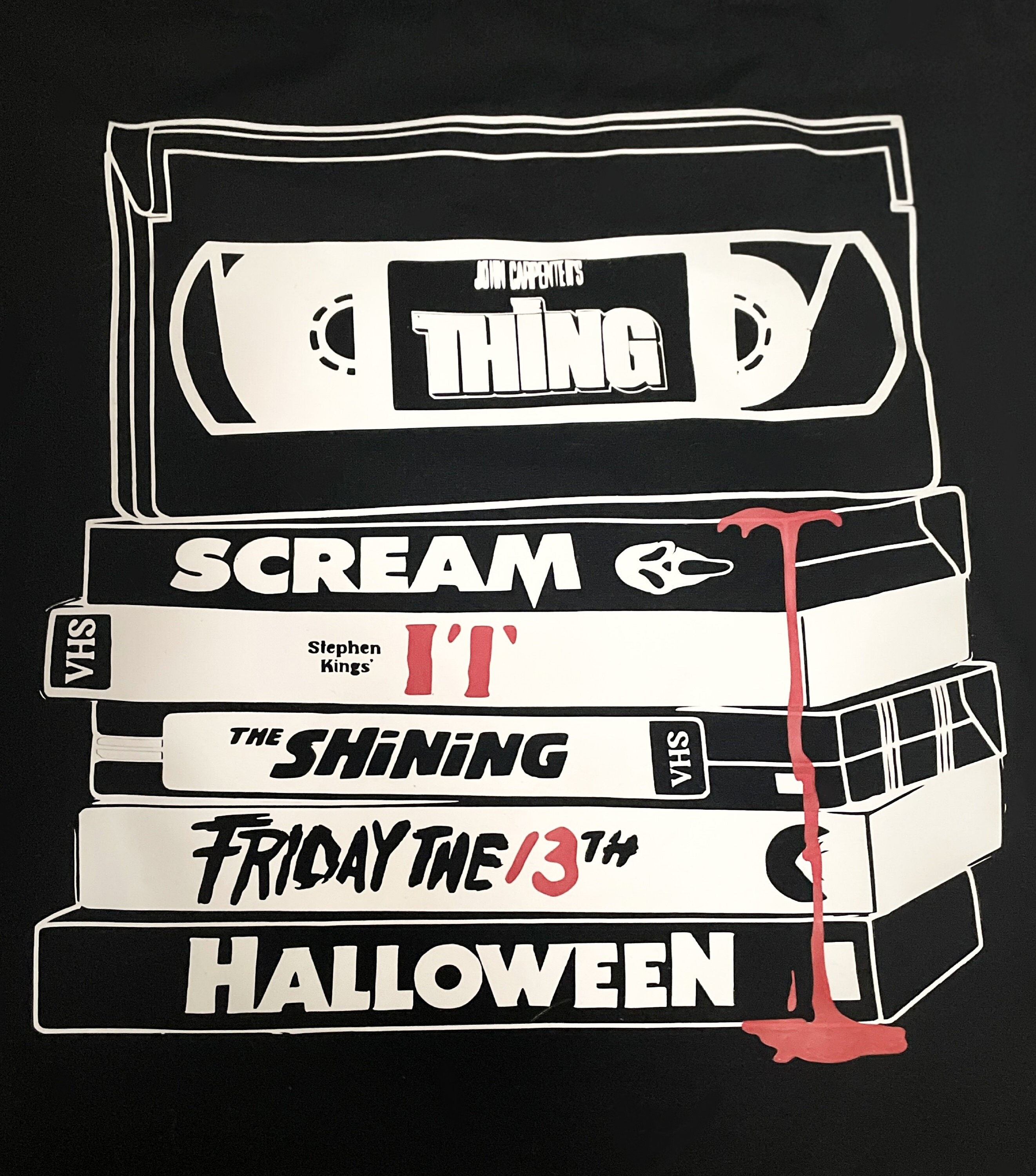 VHS Stack, Horror Movie, Cotton Black Tote Bag - Etsy