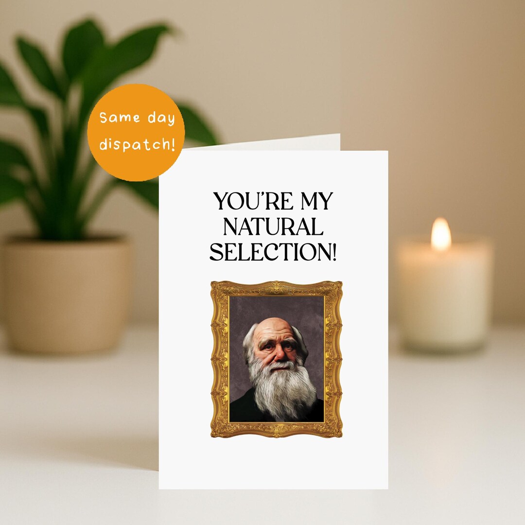 Funny Darwin Natural Selection Card | Geeky Anniversary | Birthday Card ...
