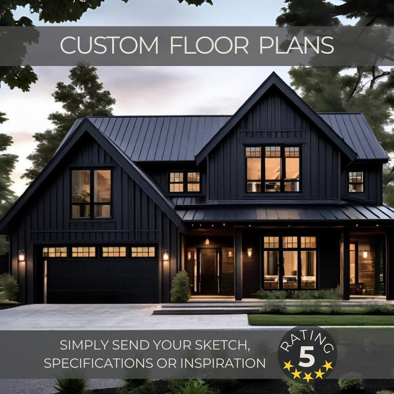 Modern Farmhouse Plans - Etsy