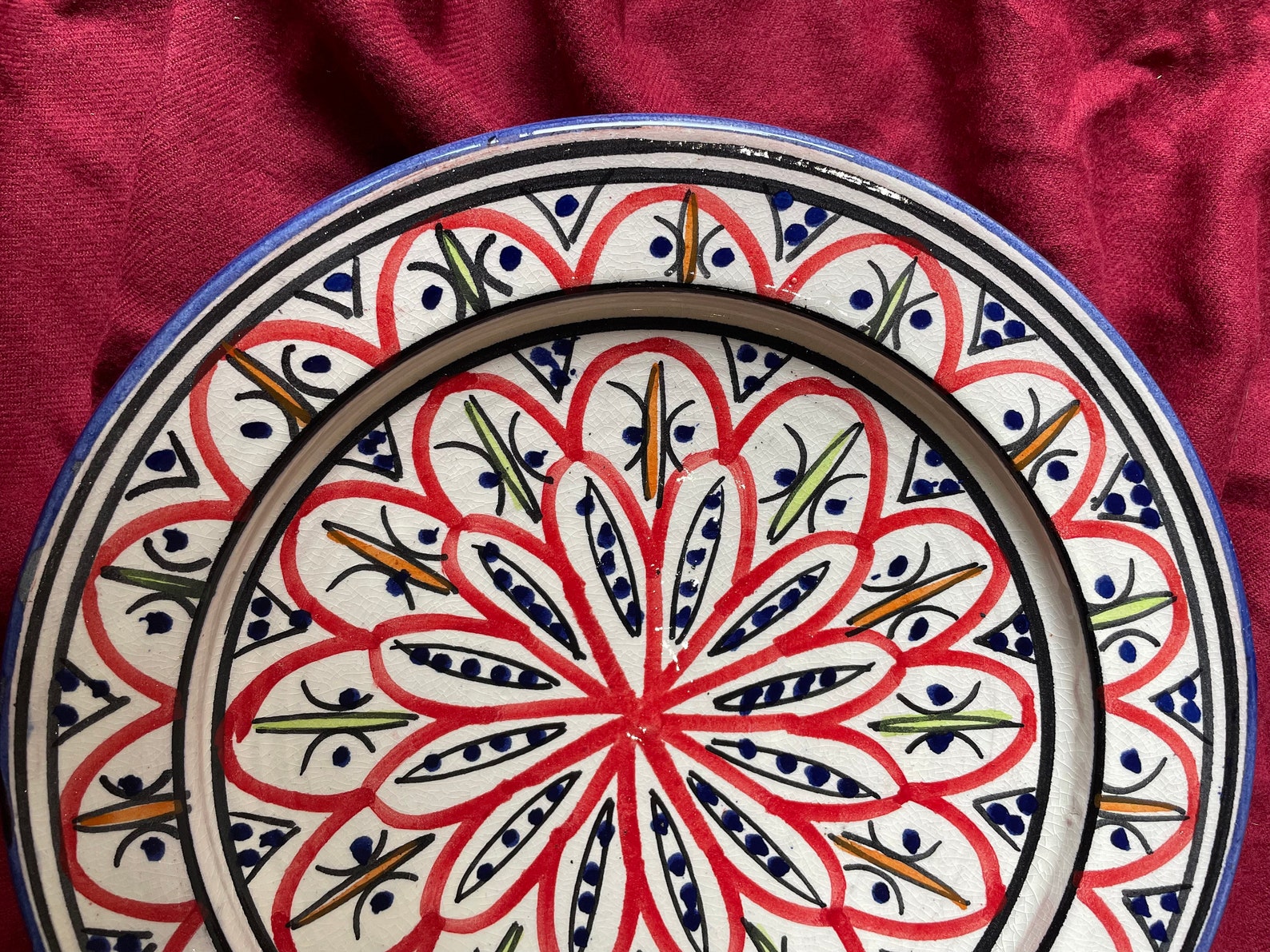 Hand Painted Plate Moroccan Ceramics Handmade Ceramic Plate Wall ...