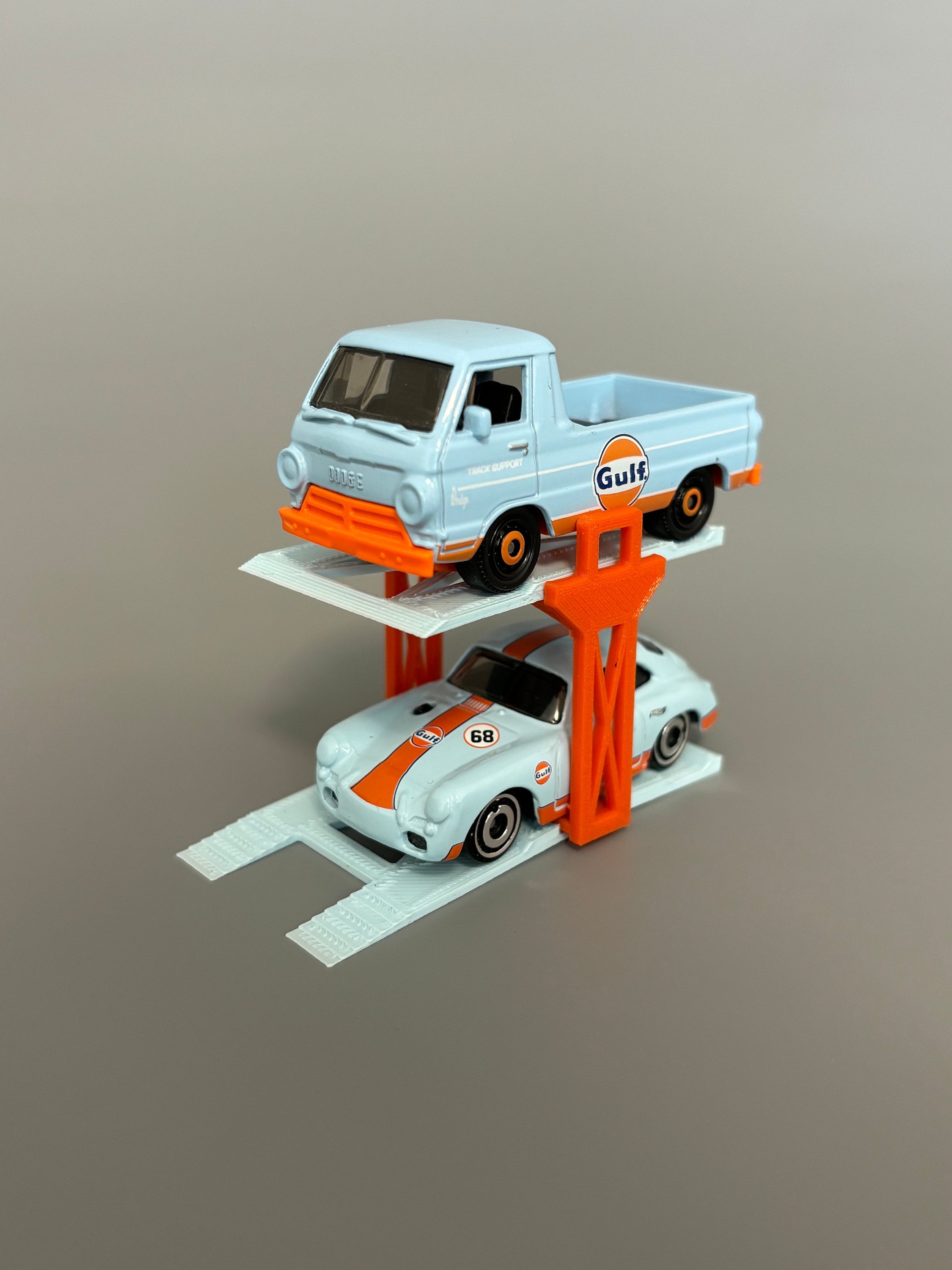 Diecast Car Lift Gulf Model Car Diorama Lift 1/64 Scale Lift for 2 Cars ...