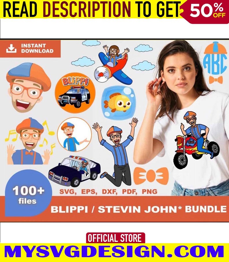 100 BLIPPI SVG BUNDLE - Etsy