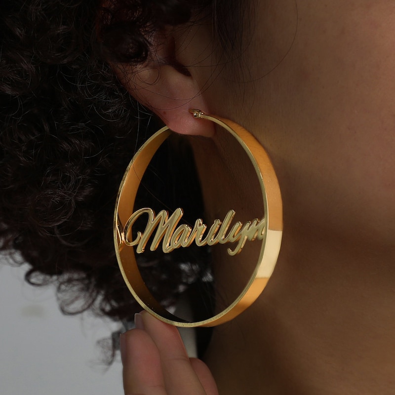 Custom Name Earrings - Etsy