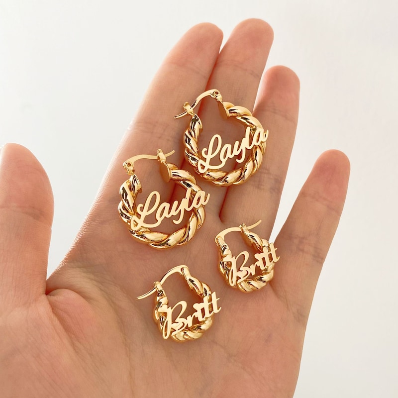 Name Hoop Earrings - Etsy