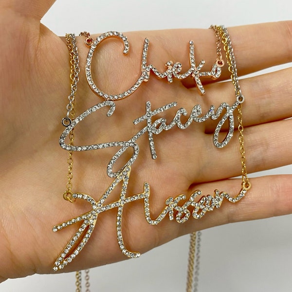 Iced Out Name Necklace - Etsy