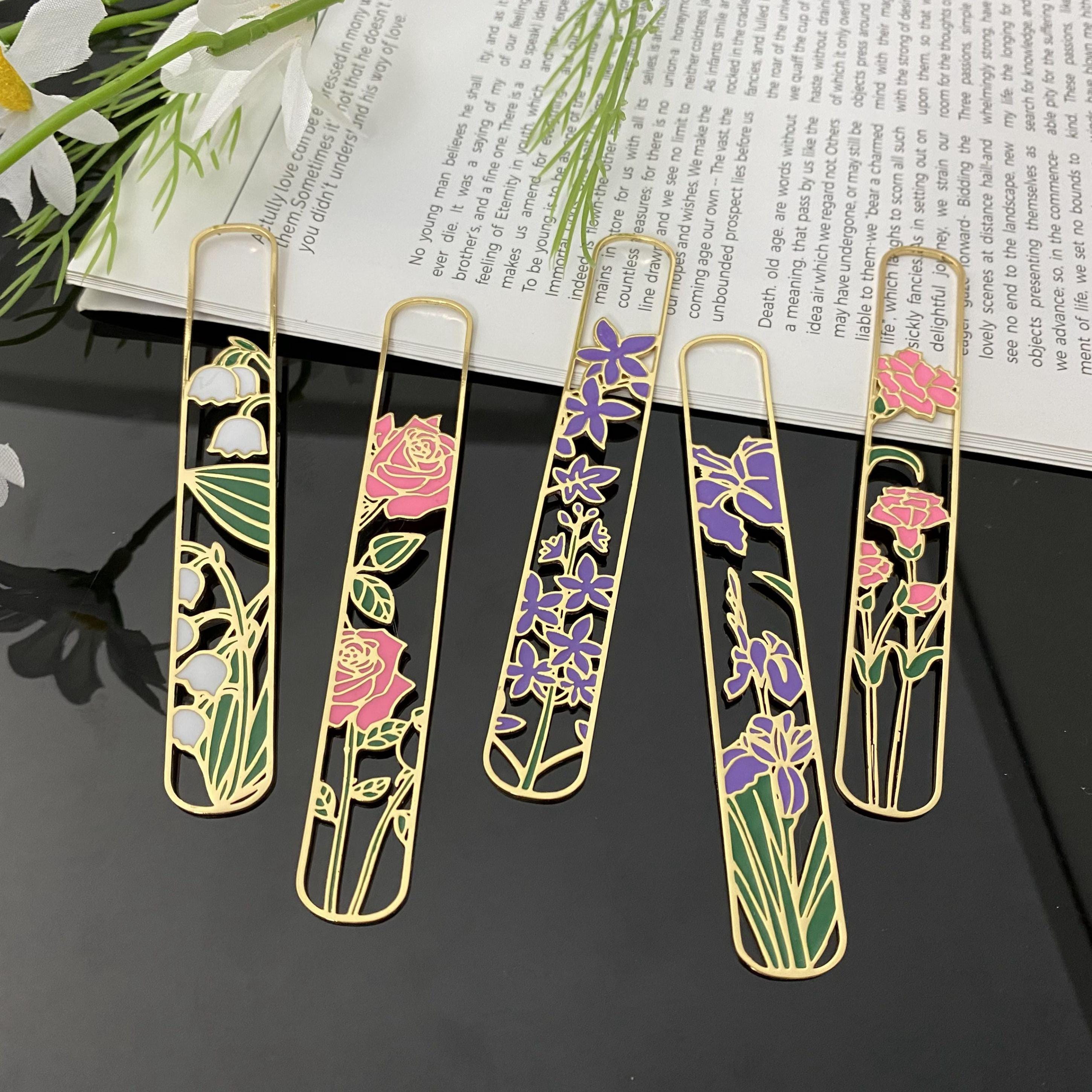 Personalized Color Birth Flower Bookmark: Custom Metal Gift for Book ...