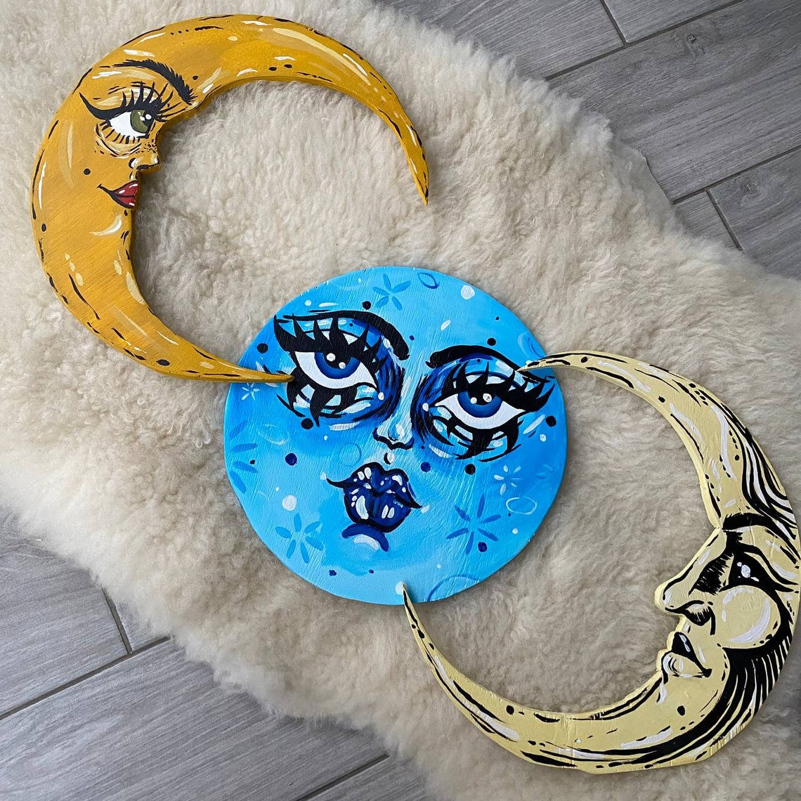 Full Moon, Moon, Astrology, Cartoon Moon, Art Wood - Etsy