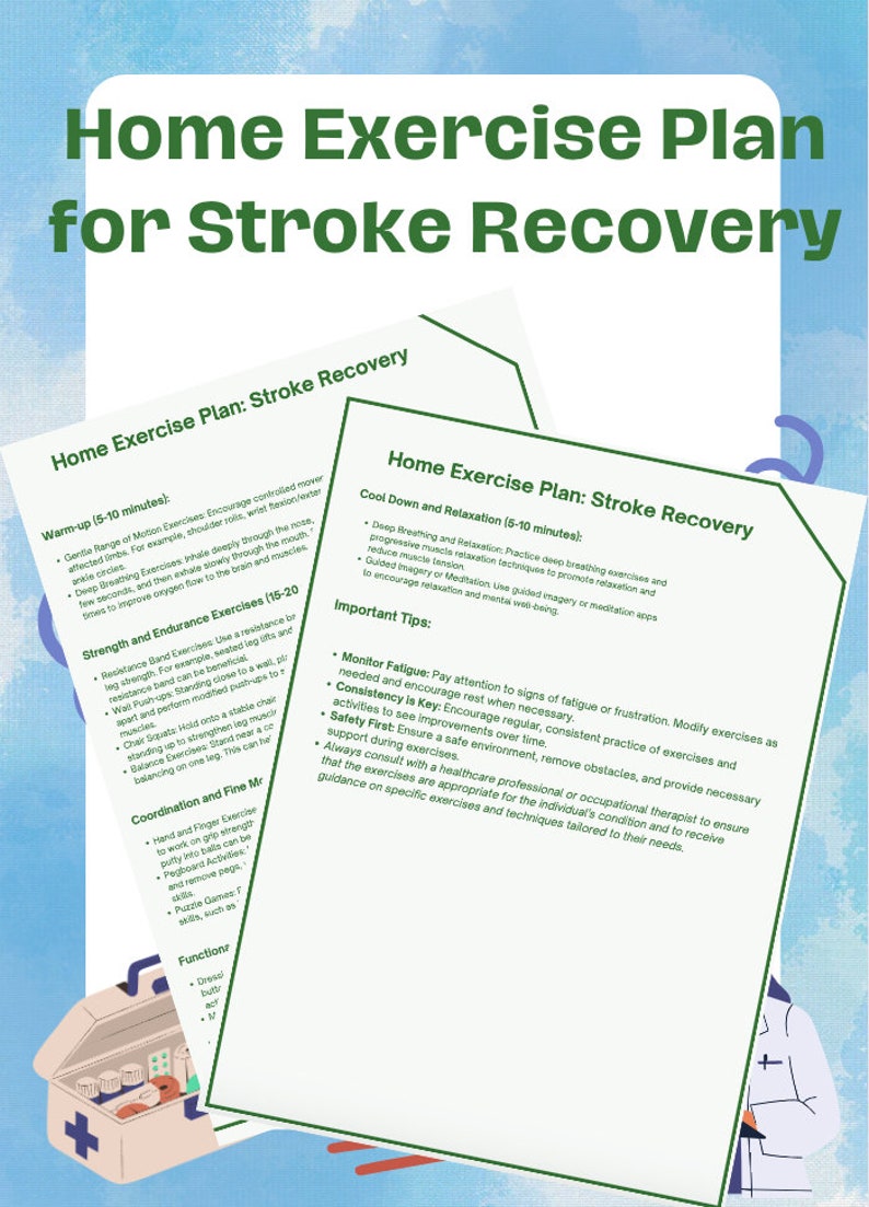Home Exercise Plan for Stroke Recovery, Occupational Therapy, Caregiver ...
