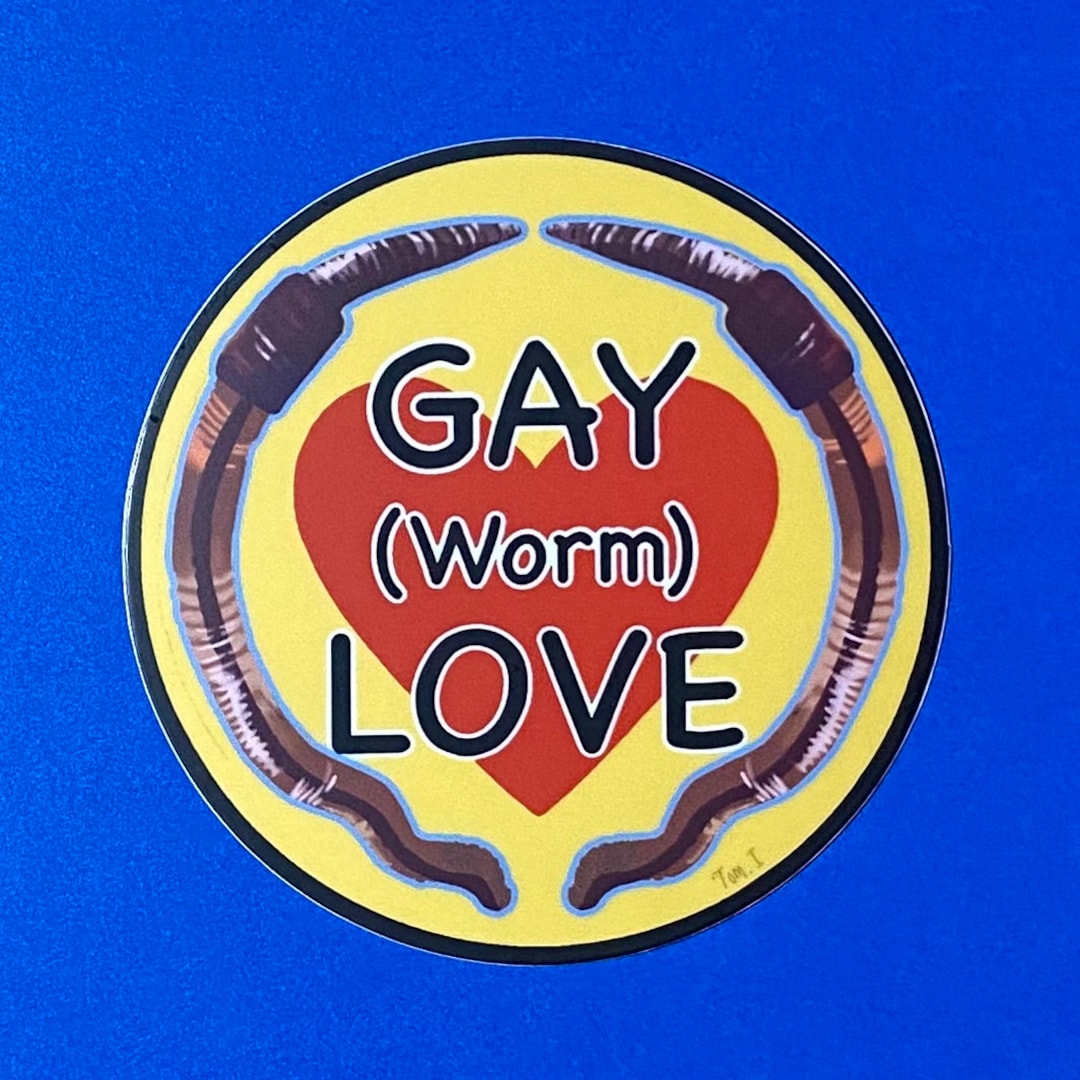 Gay (worm) Love Sticker - Etsy