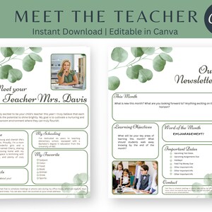 Meet the Teacher Templates | Editable Modern Boho Plants Decor Editable ...
