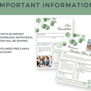 Meet the Teacher Templates | Editable Modern Boho Plants Decor Editable ...