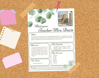Editable Meet the Teacher Template | Boho Greenery Design (digital ...