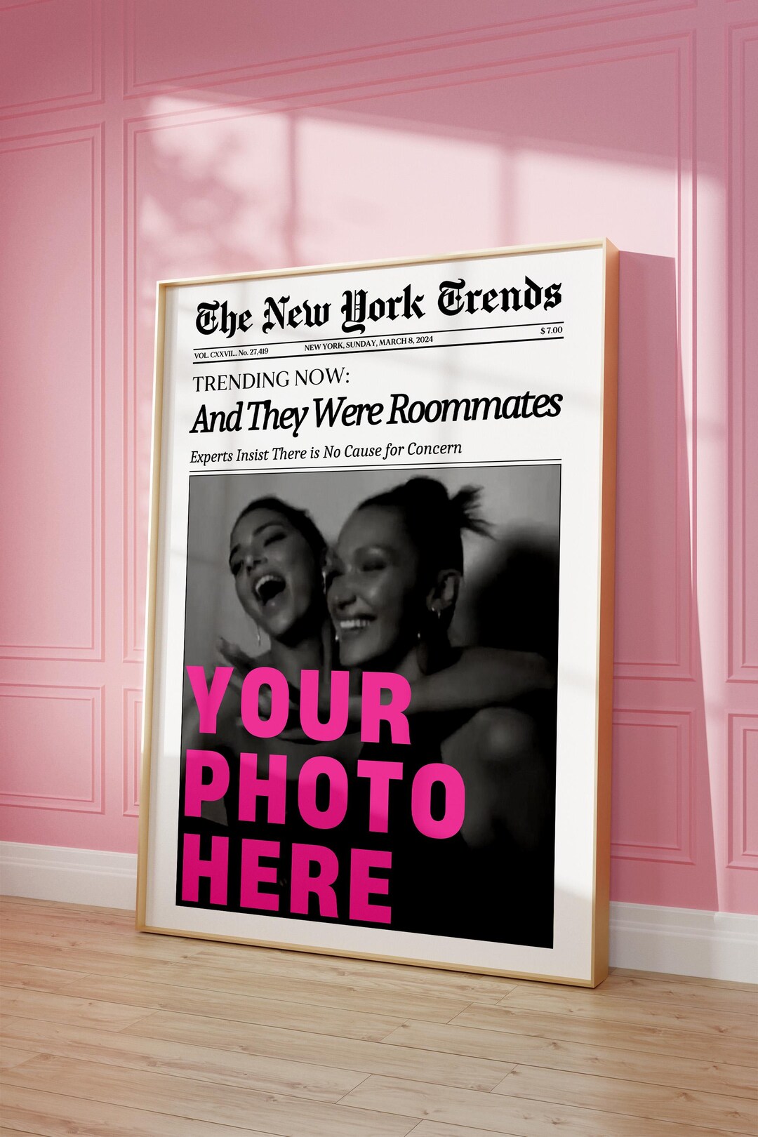 CUSTOM Newspaper Print, Personalized New York Times Wall Art, Retro ...