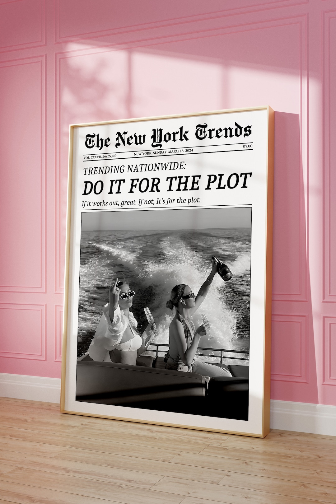 Trendy Newspaper Print, Do It for the Plot, Hot Girls Poster, New York ...